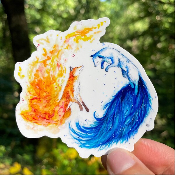 Fire and Ice Sticker - Etsy