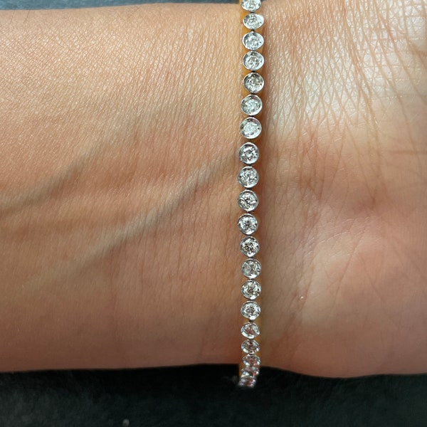 Bezel Set Bracelet - Etsy