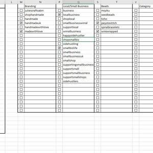 Excel Workbook - Hashtag Bank Template - Social Media Template ...