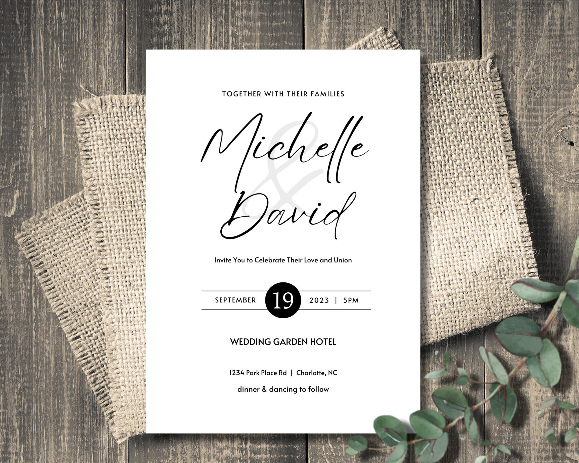 Wedding Invite, Customizable, Printable Invitation Template, Wedding ...
