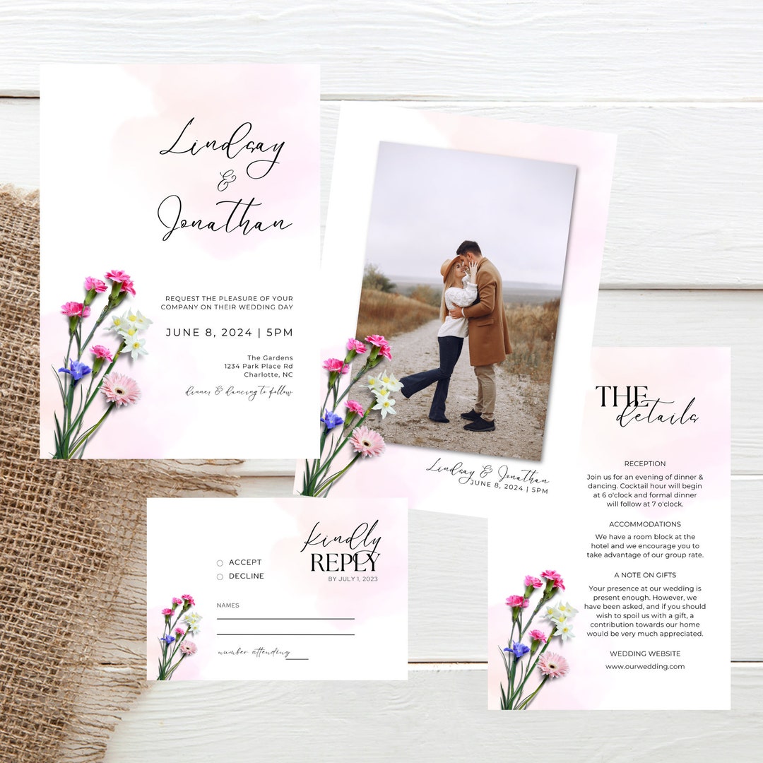 Wedding Invite, Customizable, Printable Invitation Template, Wedding ...