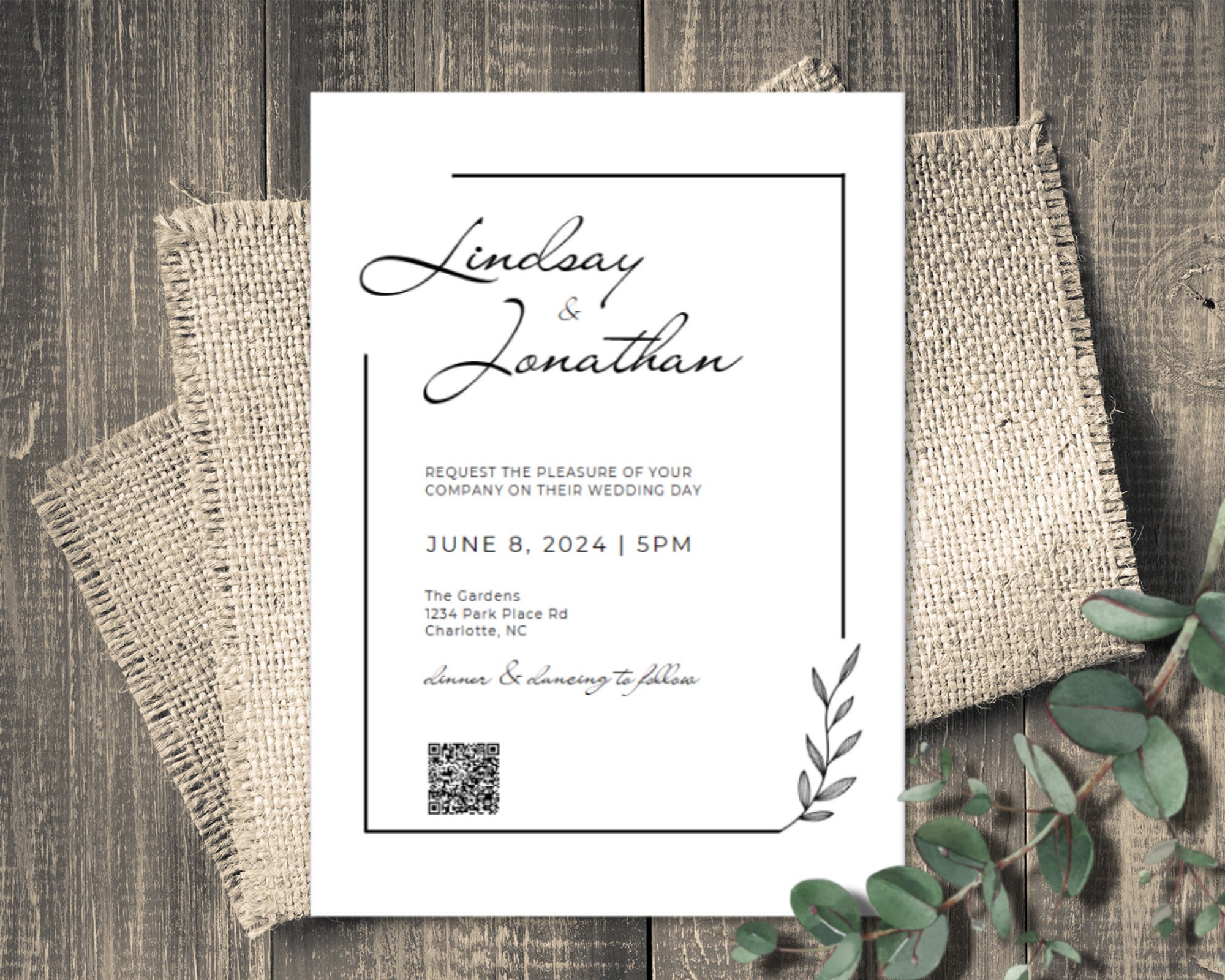 Wedding Invite, Customizable, Printable Invitation Template, Wedding ...