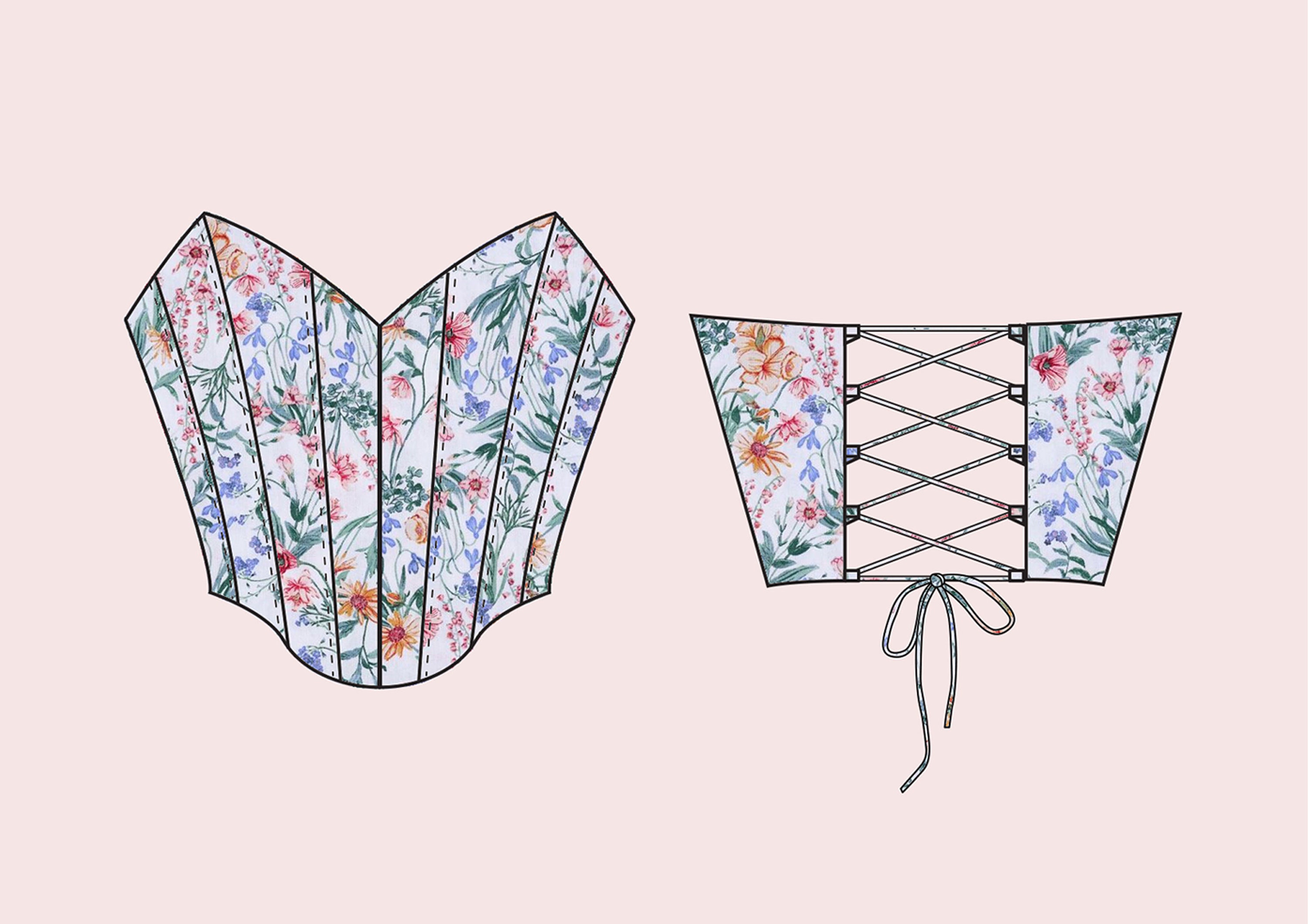 Women's Strapless Corset Bustier, Ladies Downloadable Printable PDF ...