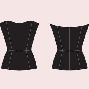The Cabaret Corset. Strapless Corset Bustier, Ladies Downloadable ...