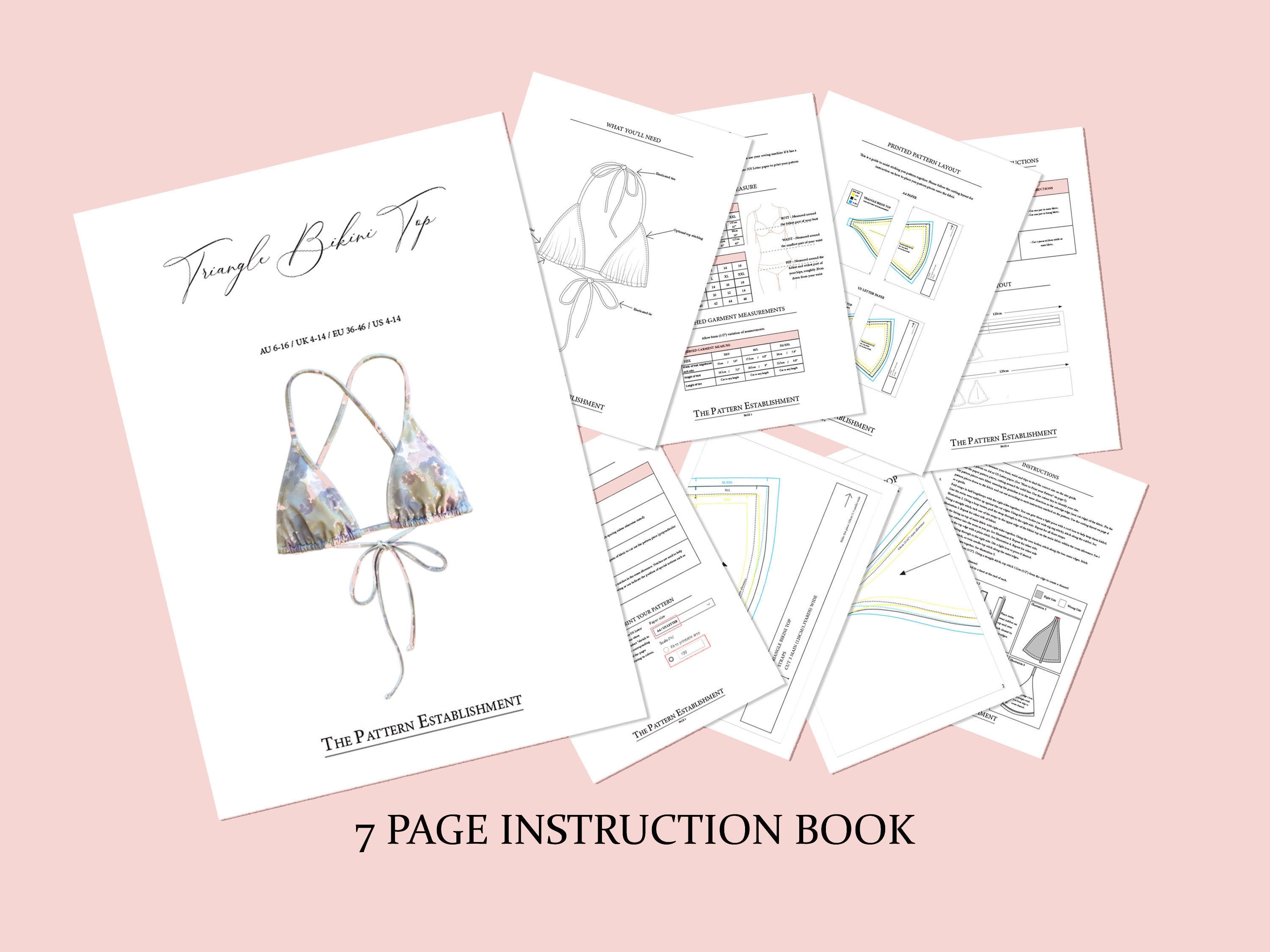 Women's Triangle Bikini Top Sewing Pattern Ladies - Etsy