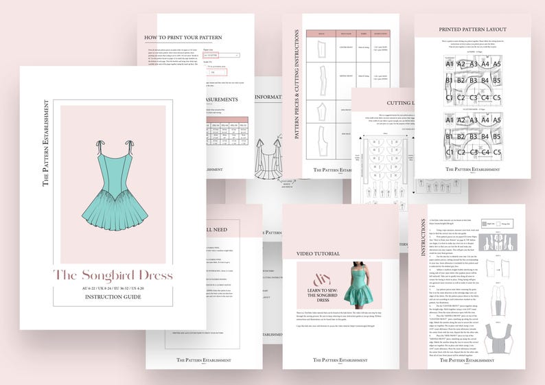 The Songbird Dress, Ladies Downloadable Printable PDF Sewing Pattern ...