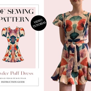 The Powder Puff Dress, Ladies Downloadable Printable PDF Sewing Pattern ...