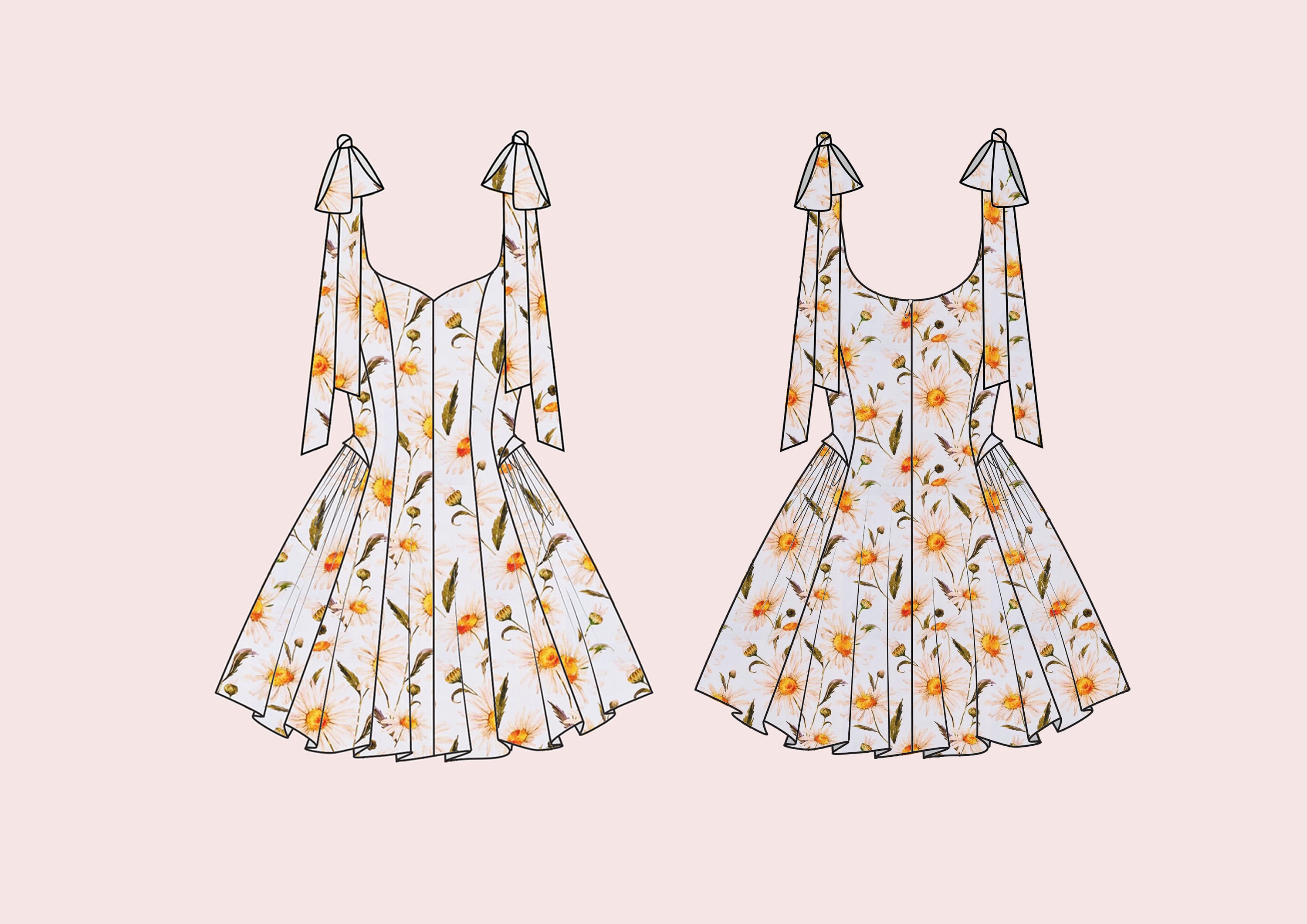 Women's Sweetheart Flounce Dress Ladies Downloadable - Etsy Australia