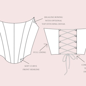 The Moonlight Corset. Strapless Corset Bustier, Ladies Downloadable ...