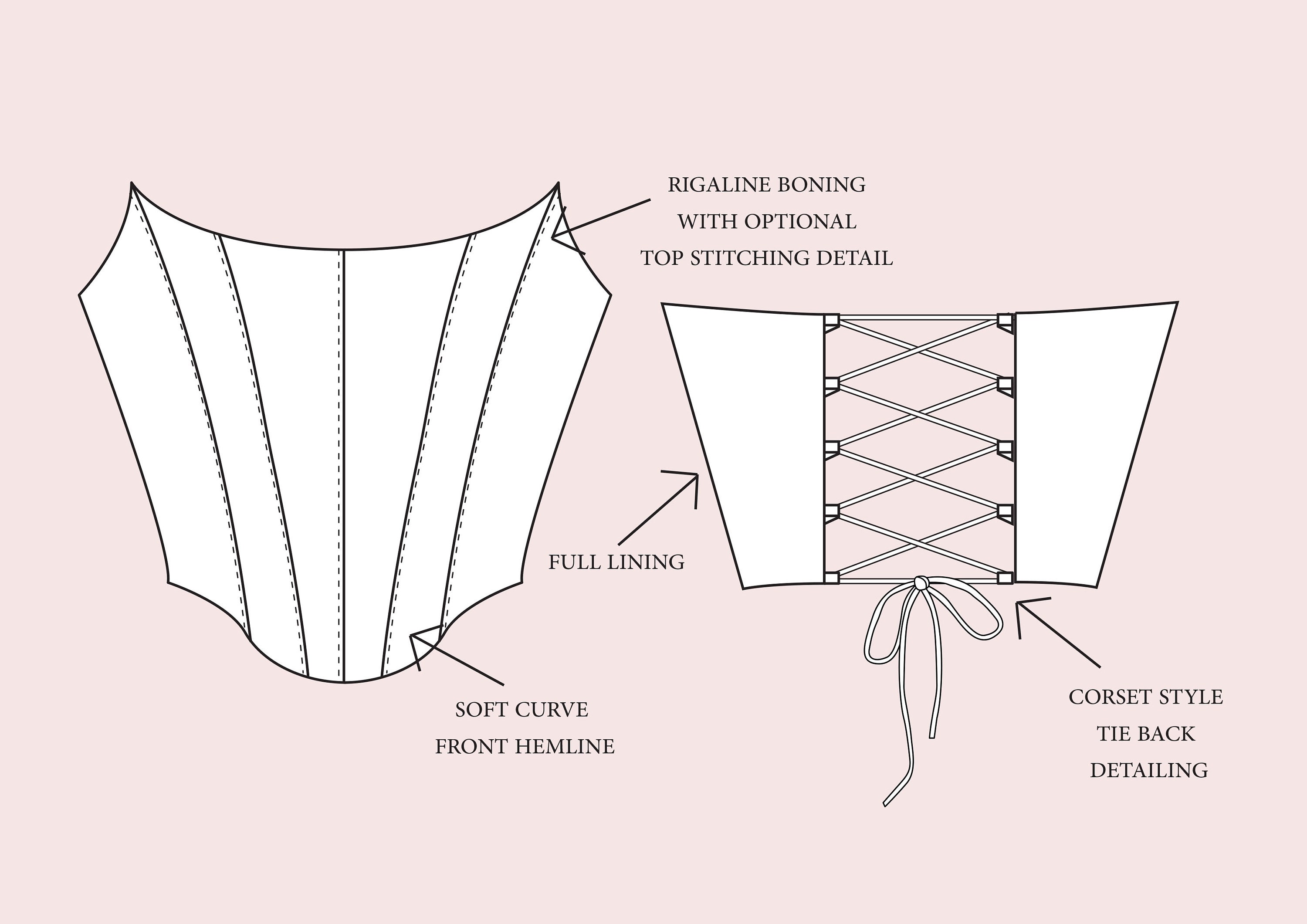 The Corset BUNDLE. Strapless Corset Bustier, Ladies Downloadable ...