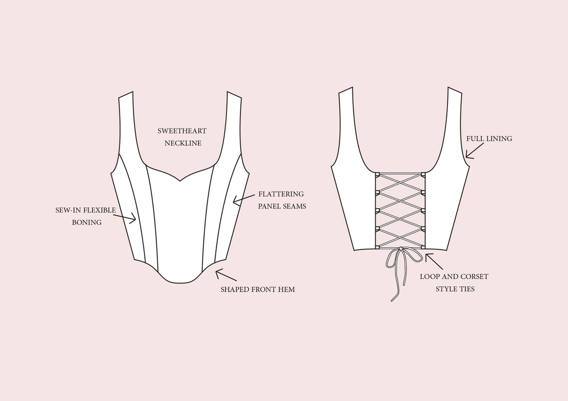 Women's Sweetheart Bustier Ladies Downloadable Printable - Etsy
