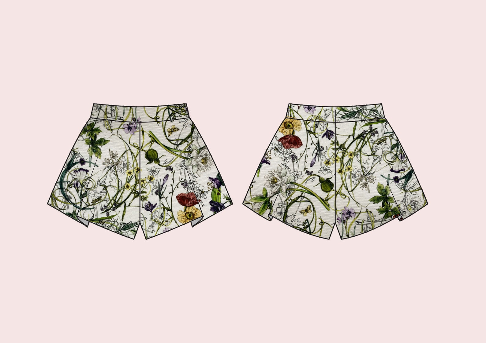 Flared Pleat Shorts Sewing Pattern: Women's Sizes XS-5XL (PDF Pattern ...