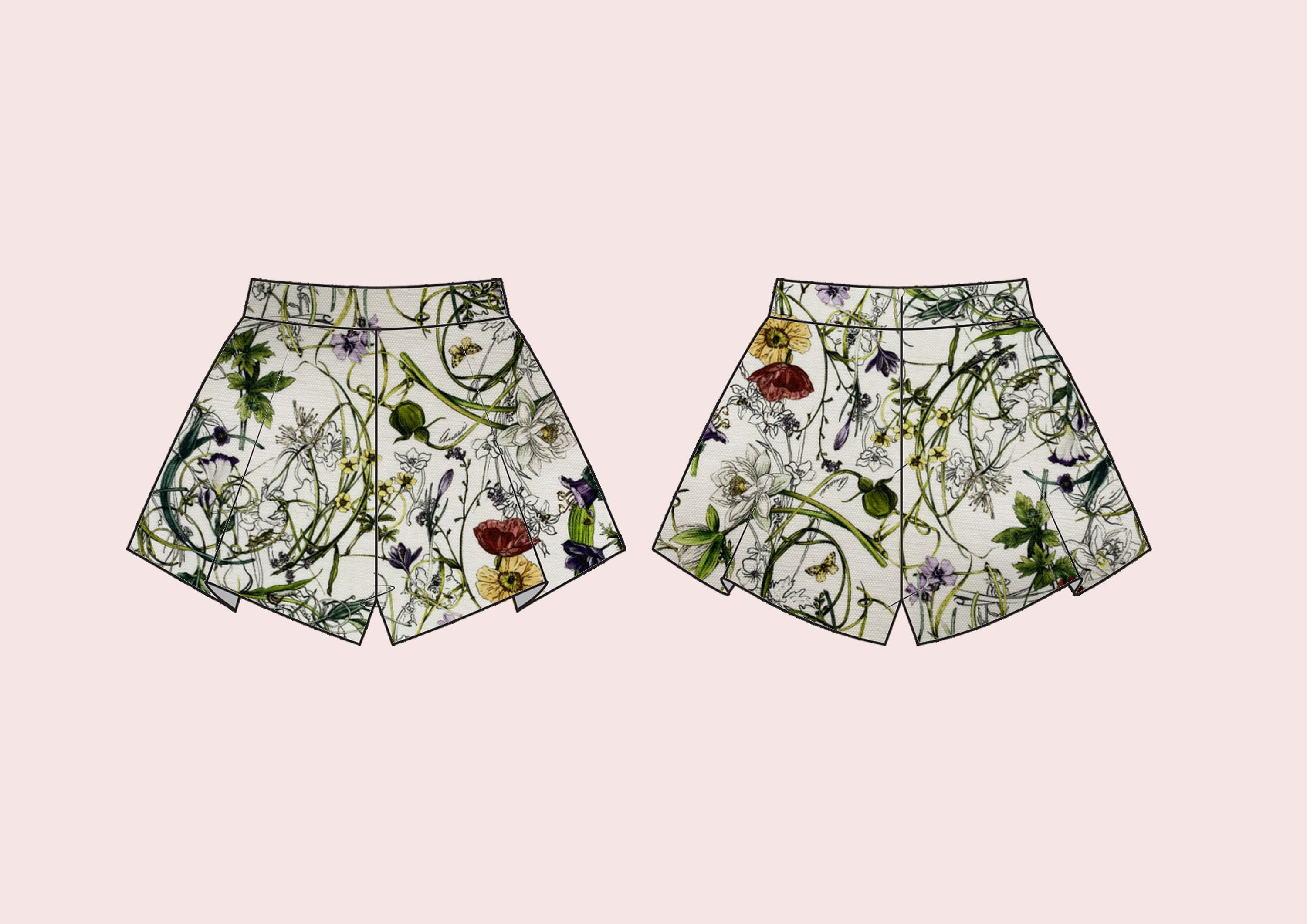 Flared Pleat Shorts Sewing Pattern: Women's Sizes XS-5XL (PDF Pattern ...