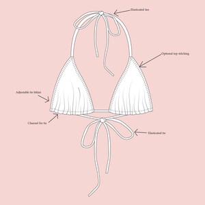 Women's Triangle Bikini Top Sewing Pattern, Ladies Downloadable ...