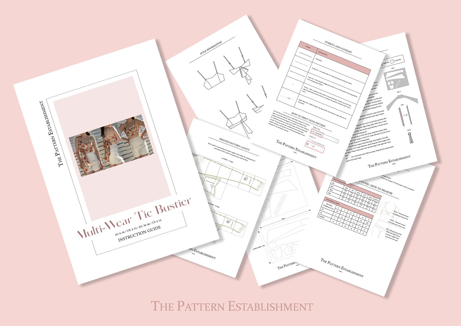 Multi Wear Bustier Crop Top Sewing Pattern: Adjustable Straps (PDF ...
