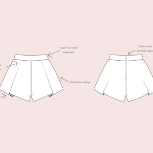Flared Pleat Shorts Sewing Pattern: Women's Sizes XS-5XL (PDF Pattern ...