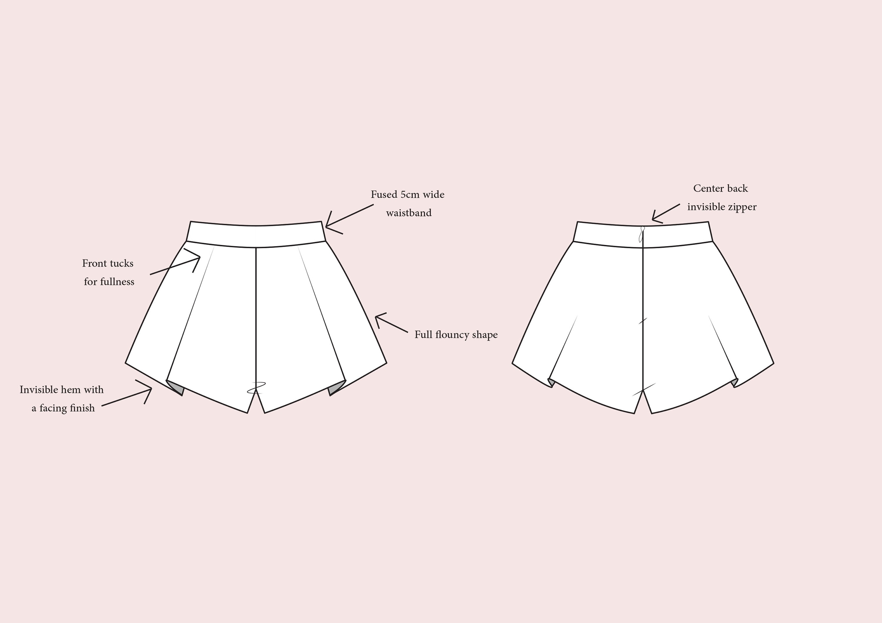 Flared Pleat Shorts Sewing Pattern: Women's Sizes XS-5XL (PDF Pattern ...
