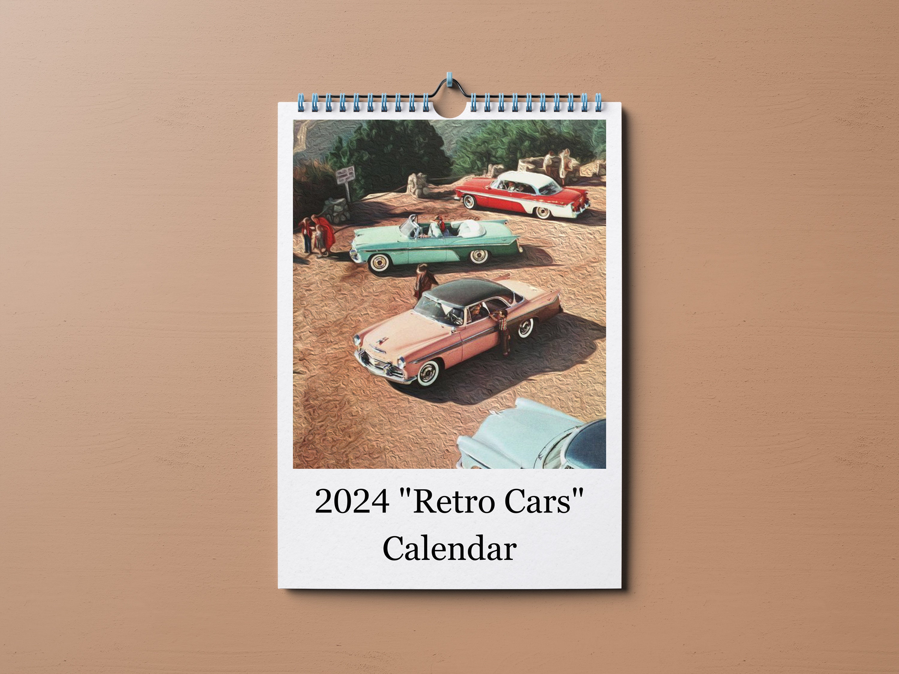 Printable 2024 Car Lovers Calendar. Digital Retro and Luxurious Car ...