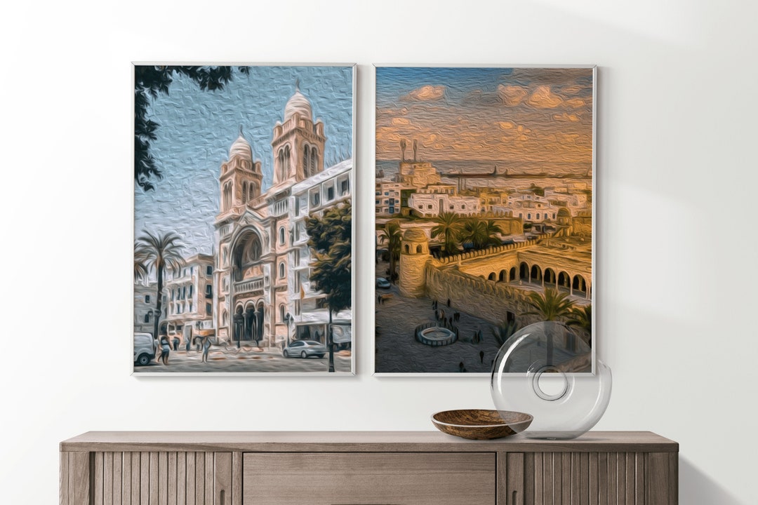 Tunisia Poster, Tunis and Sousse Posters, City Wall Art, City Digital ...