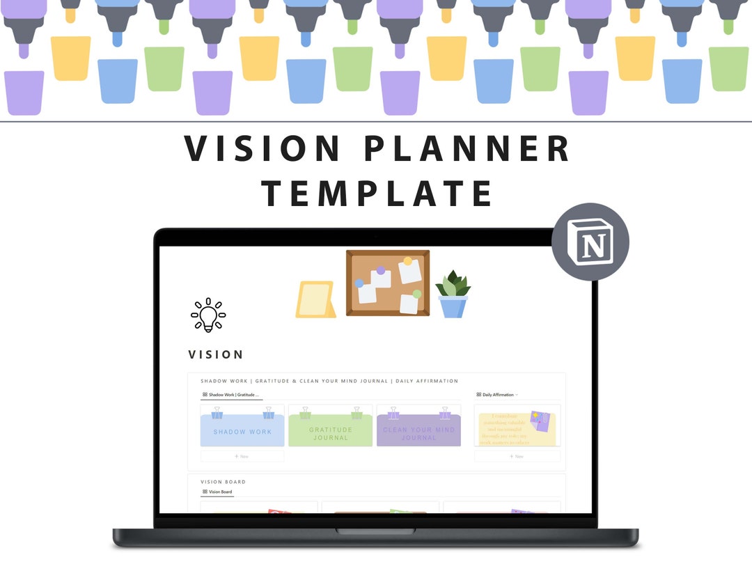 Colorful Vision Notion Template for 2024 Ultimate Vision Planner - Etsy