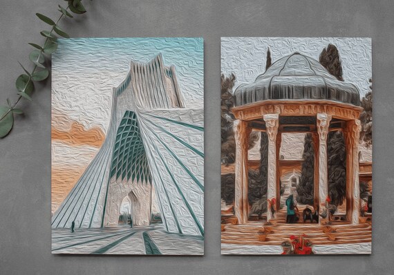 Iran Poster Tehran and Shiraz Posters City Wall Art City - Etsy
