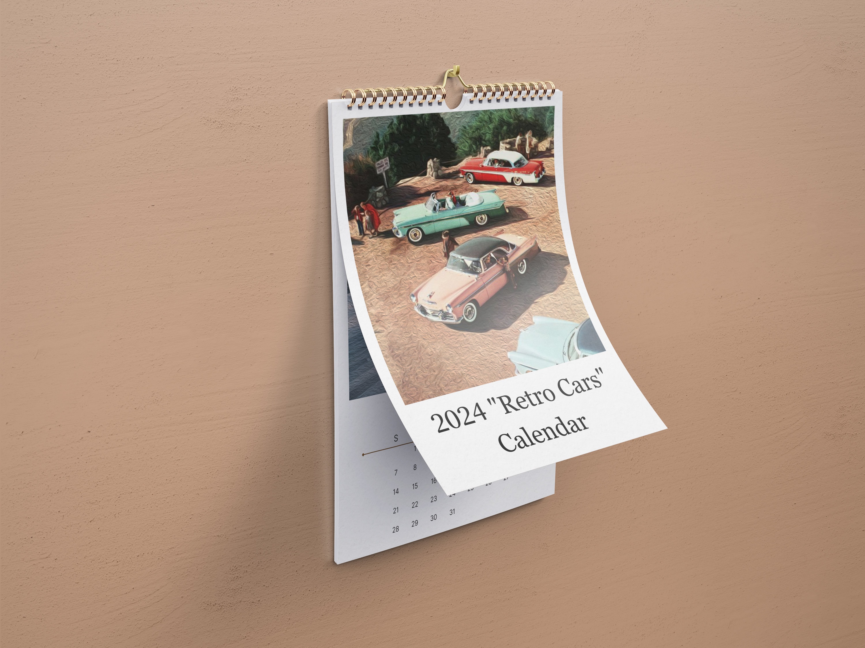 Printable 2024 Car Lovers Calendar. Digital Retro and Luxurious Car ...