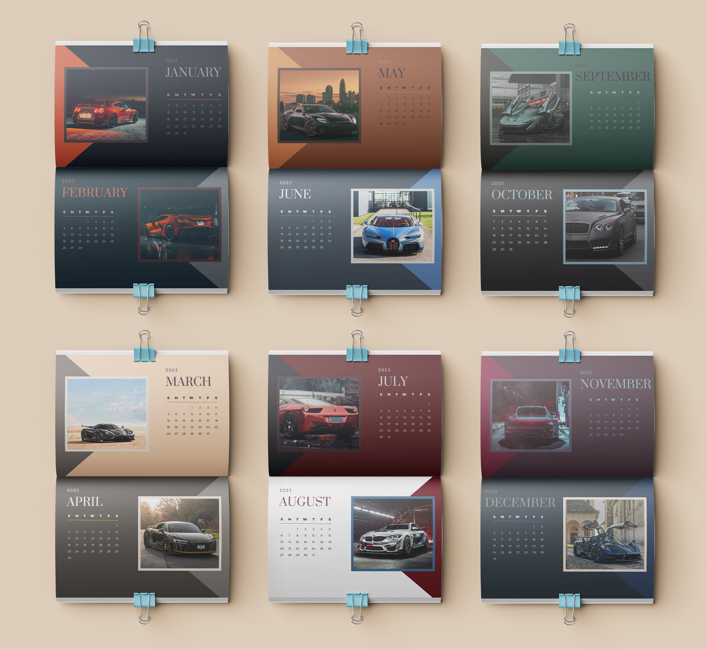 Printable 2023 Car Lovers Calendar. Digital Sports and Luxury Car ...