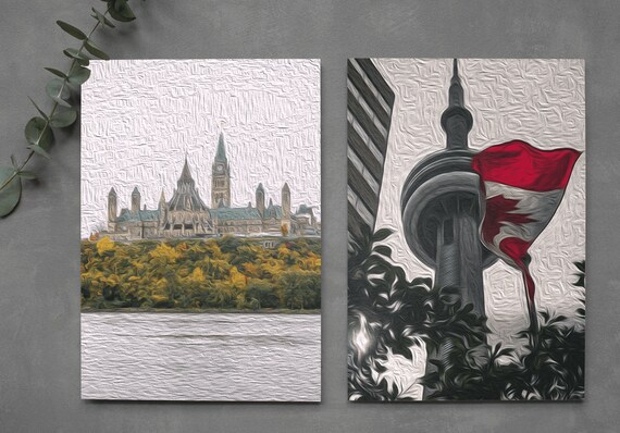 Canada Poster Ottawa and Toronto Posters City Wall Art City - Etsy