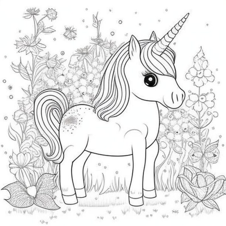 70 Printable Unicorn Coloring Pages for Ages 4 1 Single PDF File ...