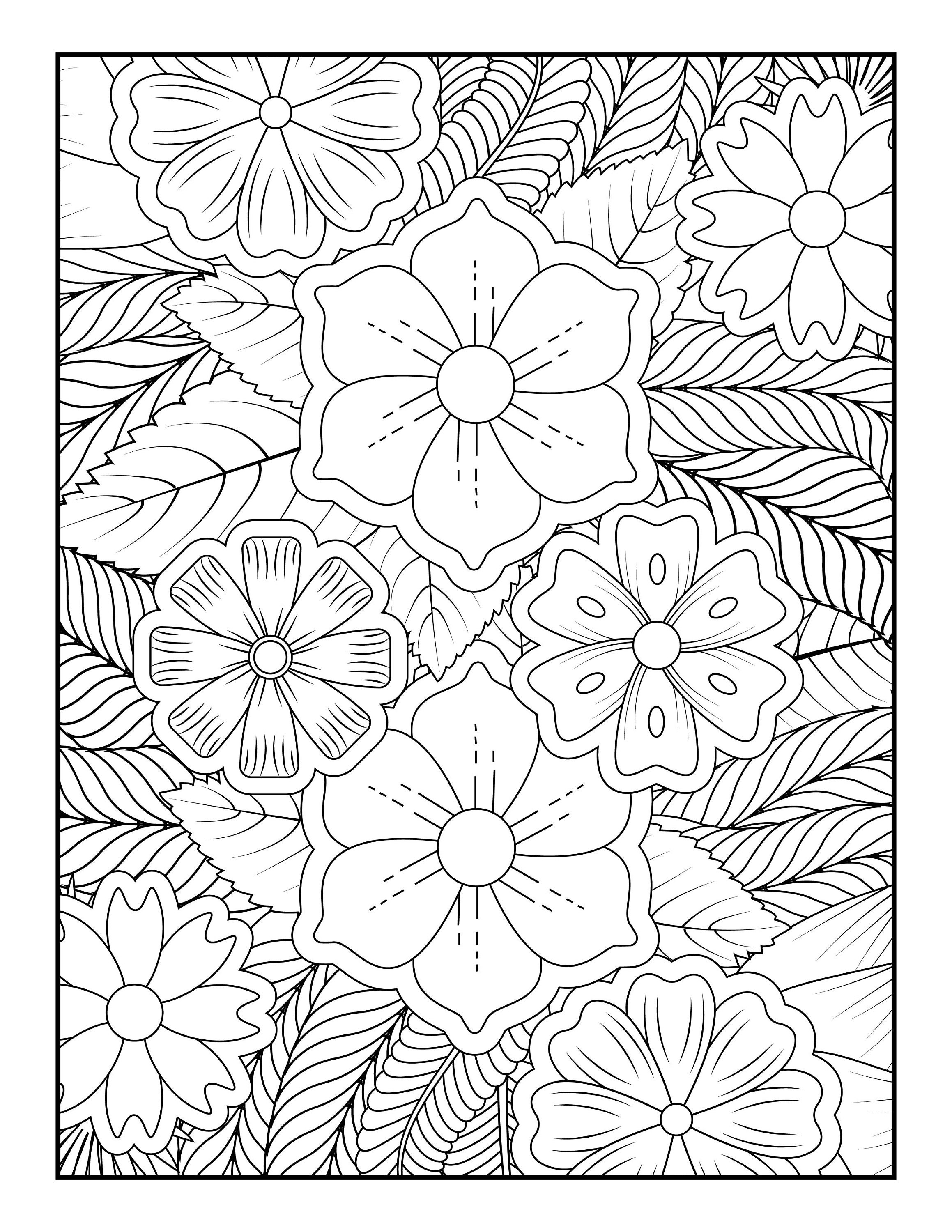 Printable Anxiety Relief Adult Coloring Pages Mandala Great Gift Relax ...