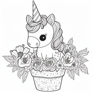 70 Printable Unicorn Coloring Pages for Ages 4 1 Single PDF File ...