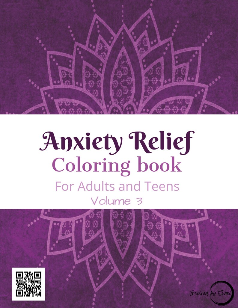 50 Printable Anxiety Relief Coloring Book for Teens and Adult Digital ...