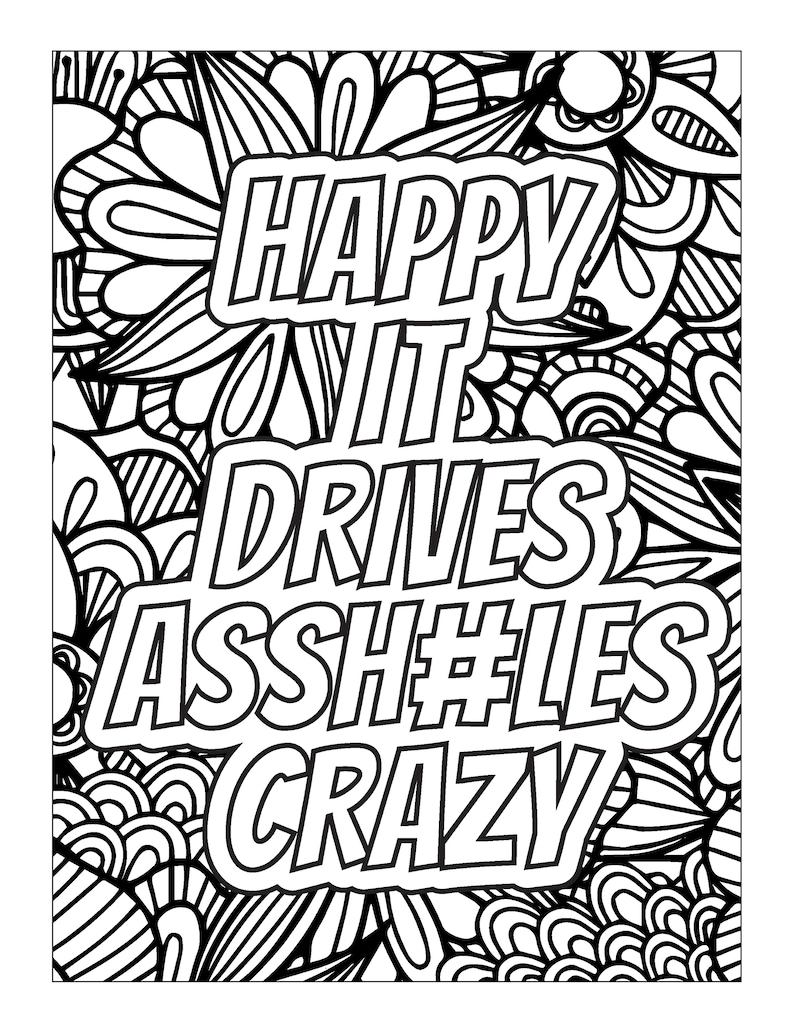 80 Printable Coloring Pages Profanity Swear Words Adults Etsy