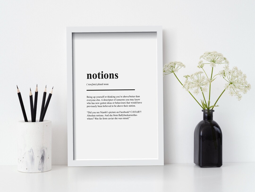 Notions Definition Print - Etsy Ireland