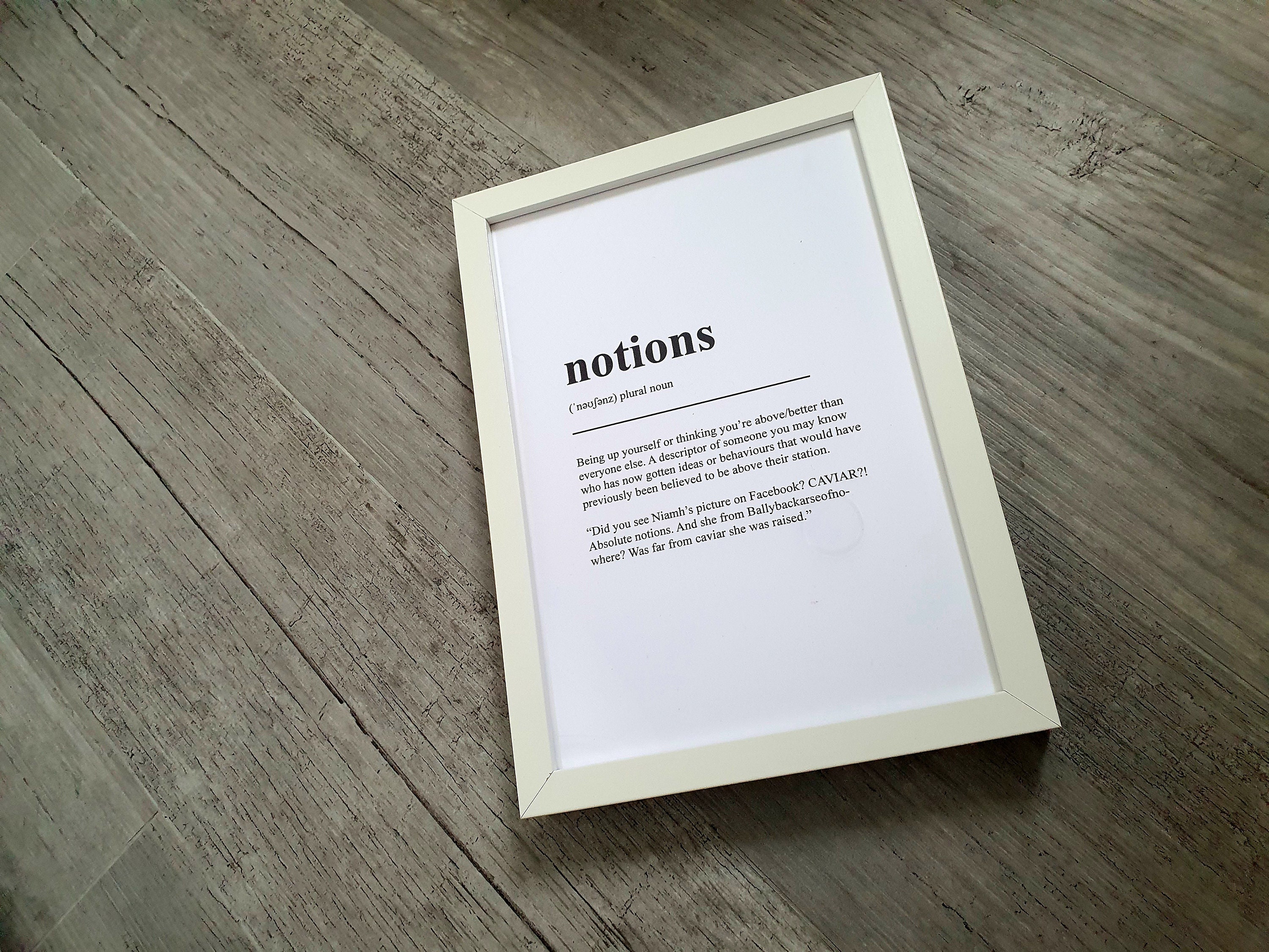 Notions Definition Print - Etsy Ireland