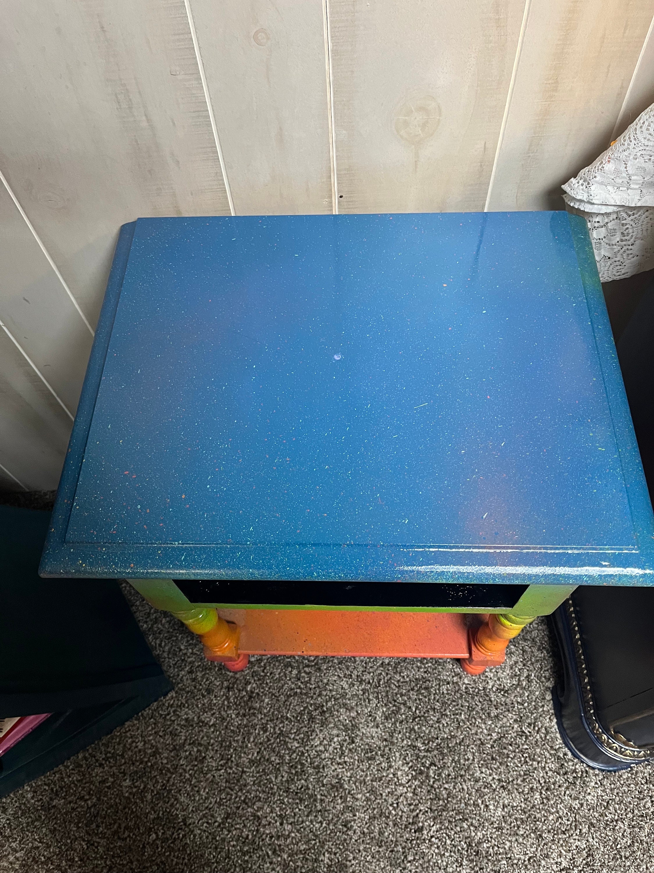 Small Rainbow Tie Dye Table - Etsy