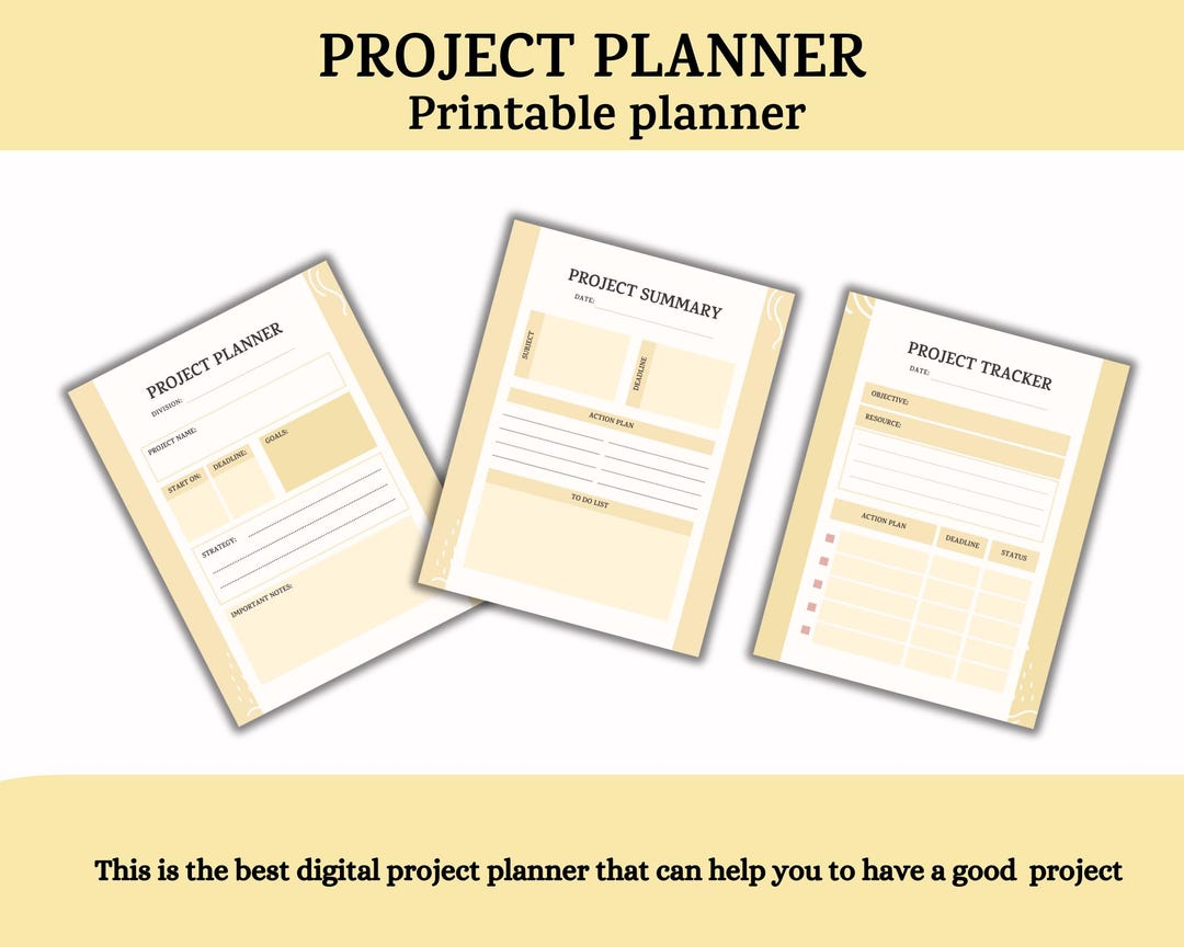 Ultimate Project Planner: Printable PDF Template Project Management ...