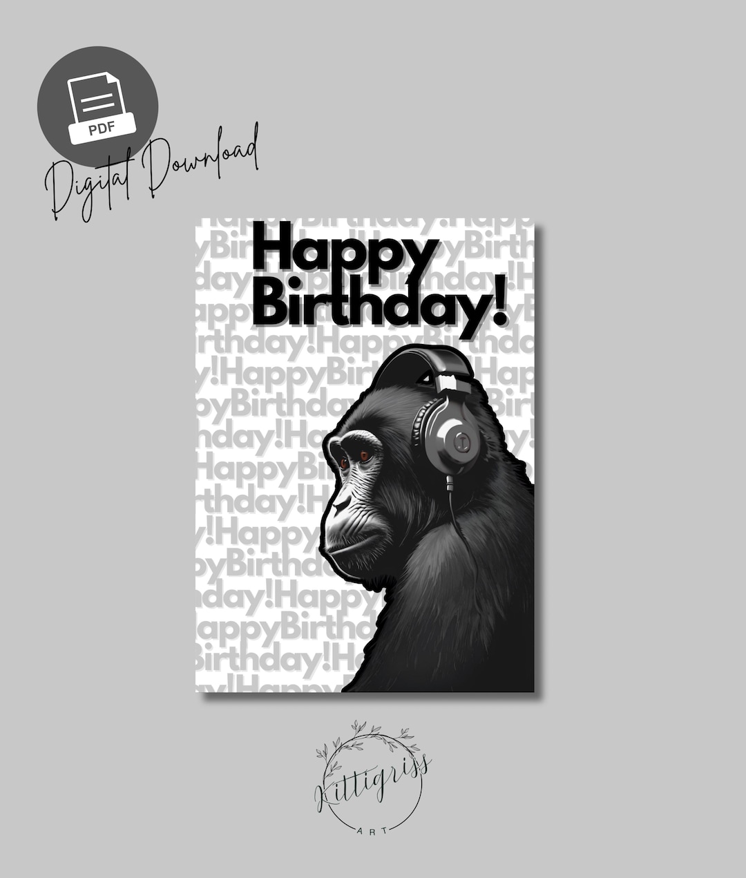 Fun Birthday Card, Printable Card, Birthday Card for Friends, 5x7 ...