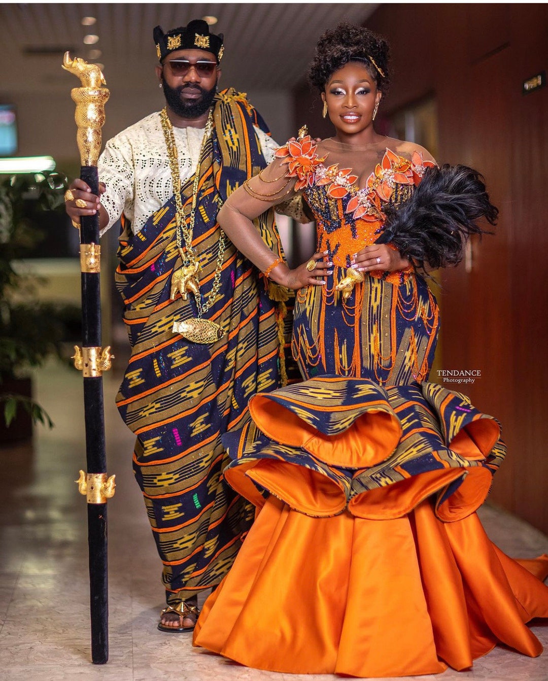 Couple African Outfit, African Couple Engagement Outfit,ankara Gown ...