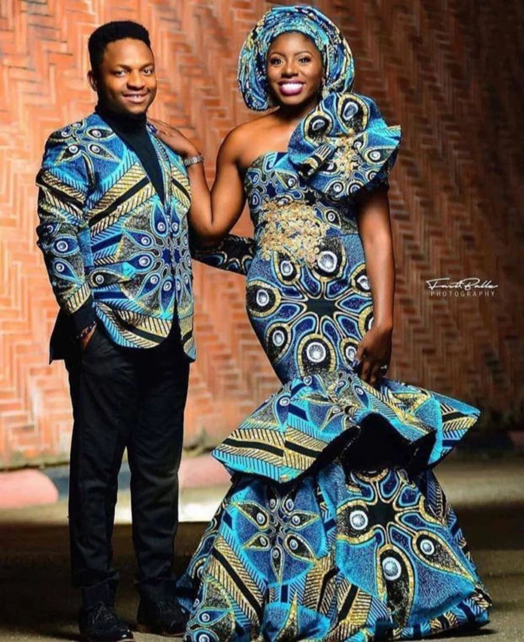 Couple African Outfit, African Couple Engagement Outfit,ankara Gown ...