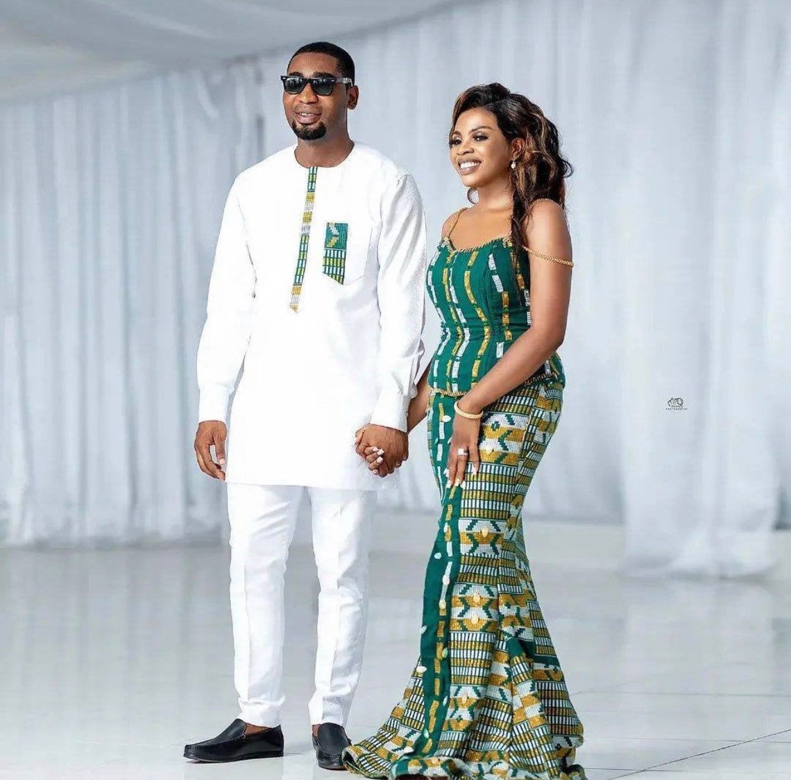Couple African Outfit, African Couple Engagement Outfit,ankara Gown ...