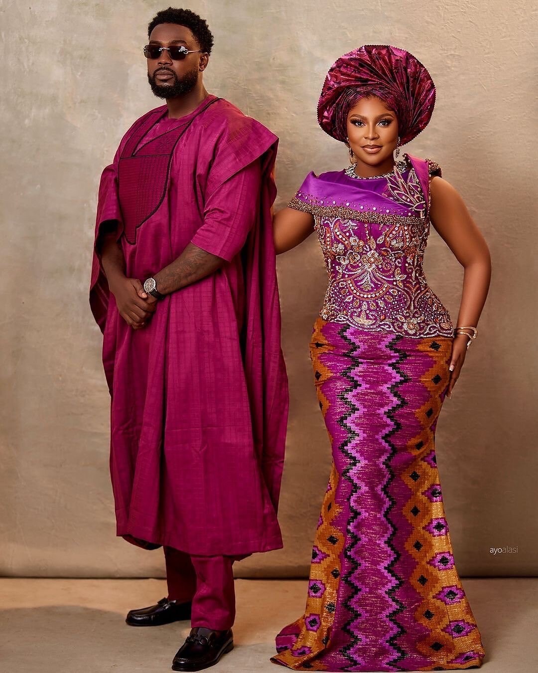 Couple African Outfit, African Couple Engagement Outfit,nigerian Gown ...