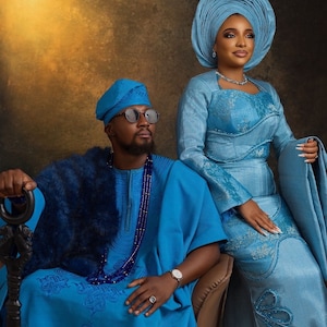 Couple African Outfit, African Couple Engagement Outfit,nigerian Gown ...