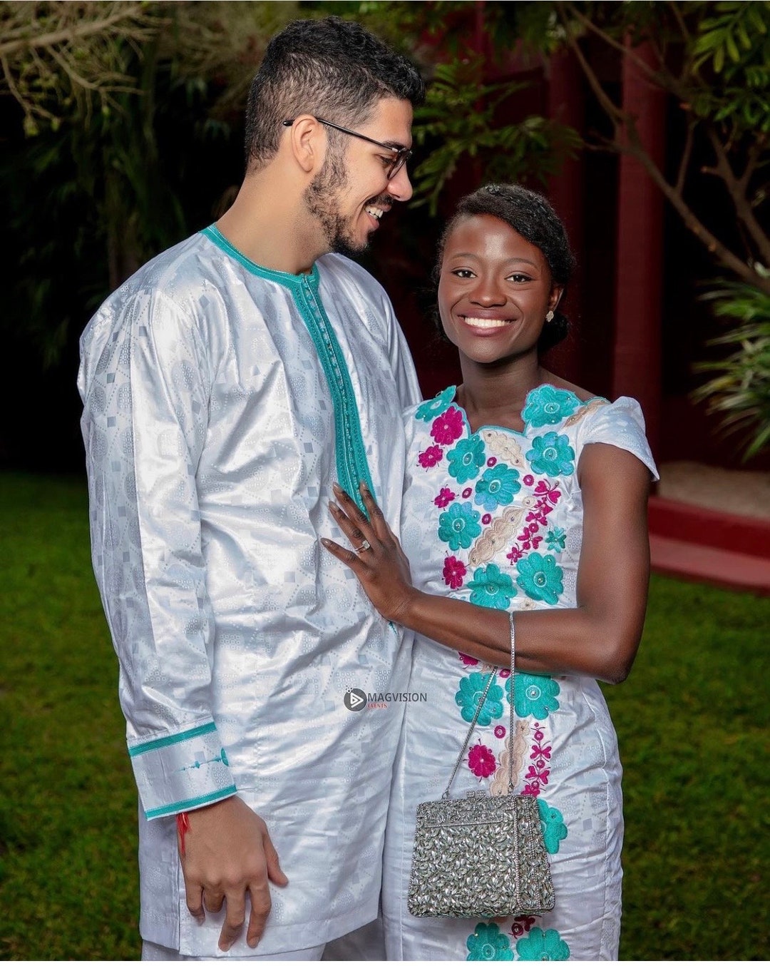 Couple African Outfit, African Couple Engagement Outfit,ankara Gown ...