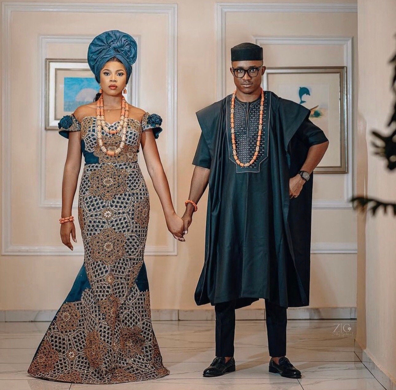 Couple African Outfit, African Couple Engagement Outfit,ankara Gown ...