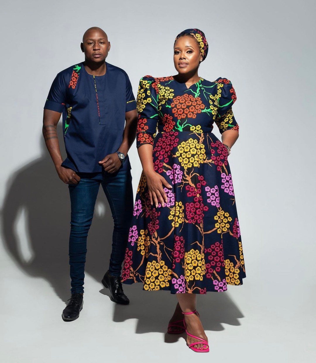Couple African Outfit, African Couple Engagement Outfit,ankara Gown ...