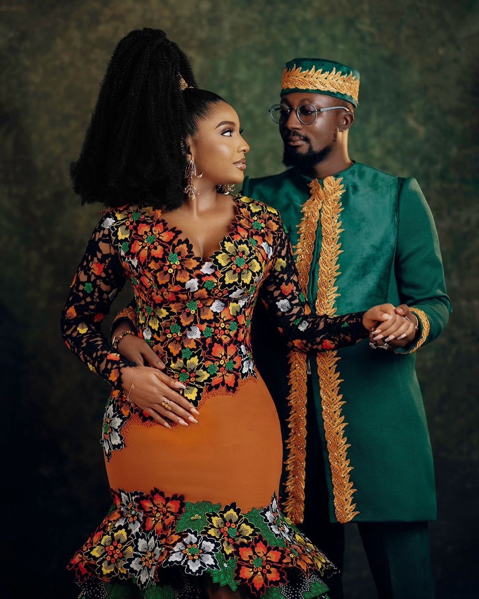 Couple African Outfit, African Couple Engagement Outfit,nigerian Gown ...