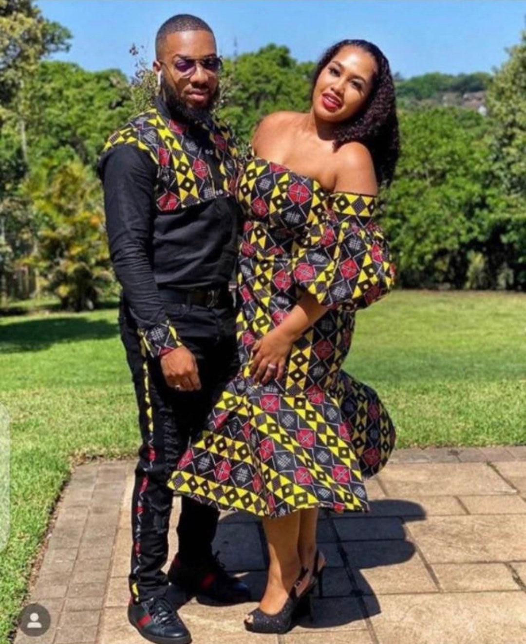 Couple African Outfit, African Couple Engagement Outfit,ankara Gown ...