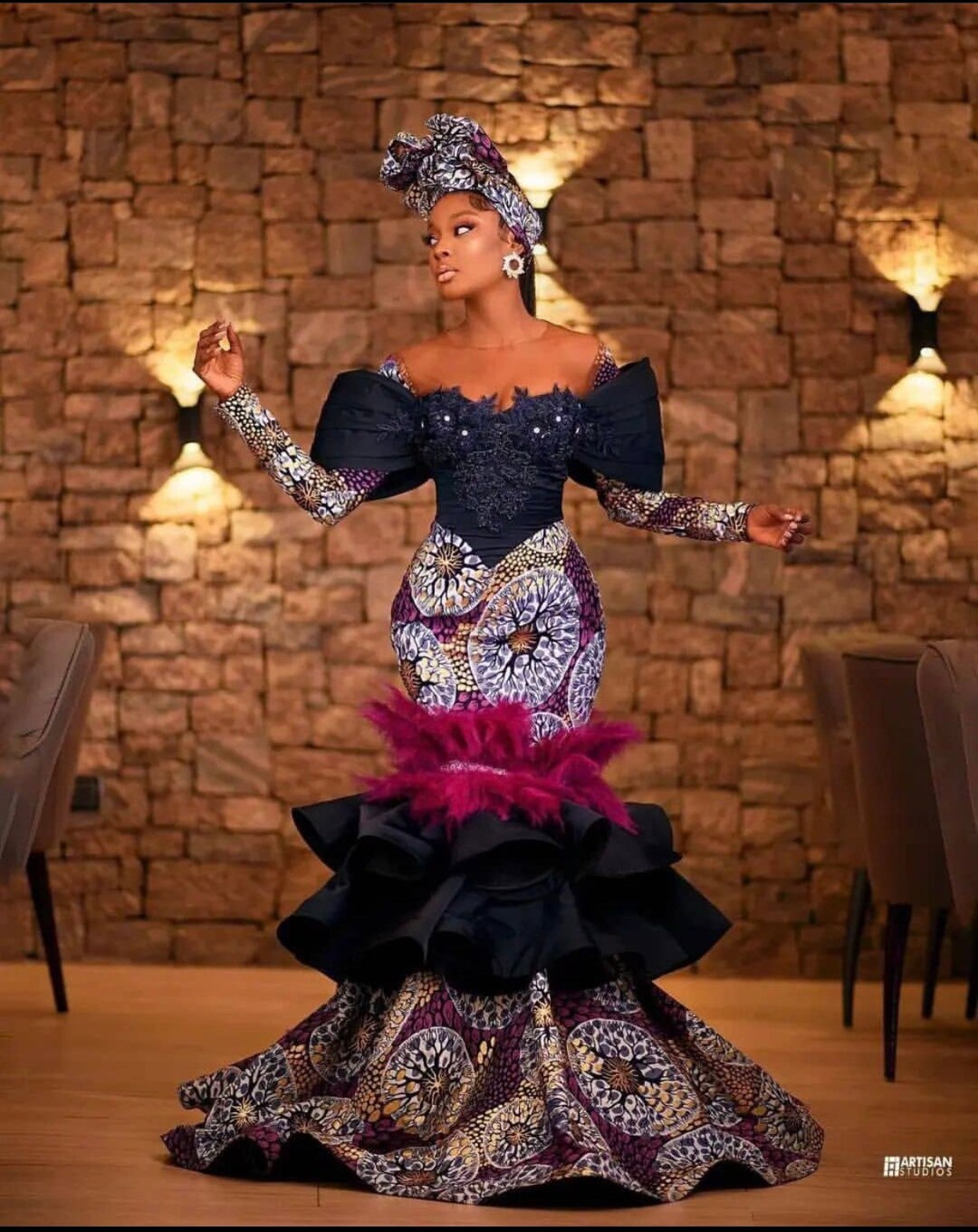 African Mermaid Dress, Ankara Gown, African Maxi Mermaid Gown, African ...