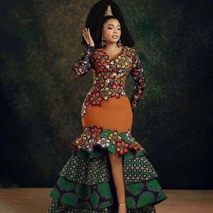 Couple African Outfit, African Couple Engagement Outfit,nigerian Gown ...